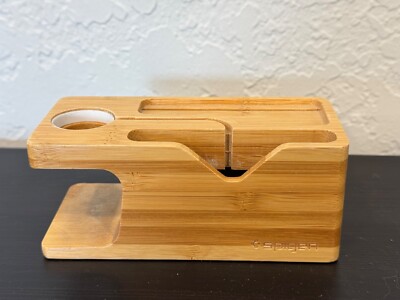 Spigen® Bamboo Apple Watch / iPhone [S370] Bamboo Charging Dock Station Stand | eBay
