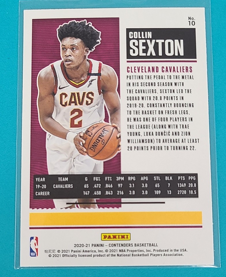 2020-21 Contenders #10 Collin Sexton Cleveland Cavaliers BASKETBALL ...