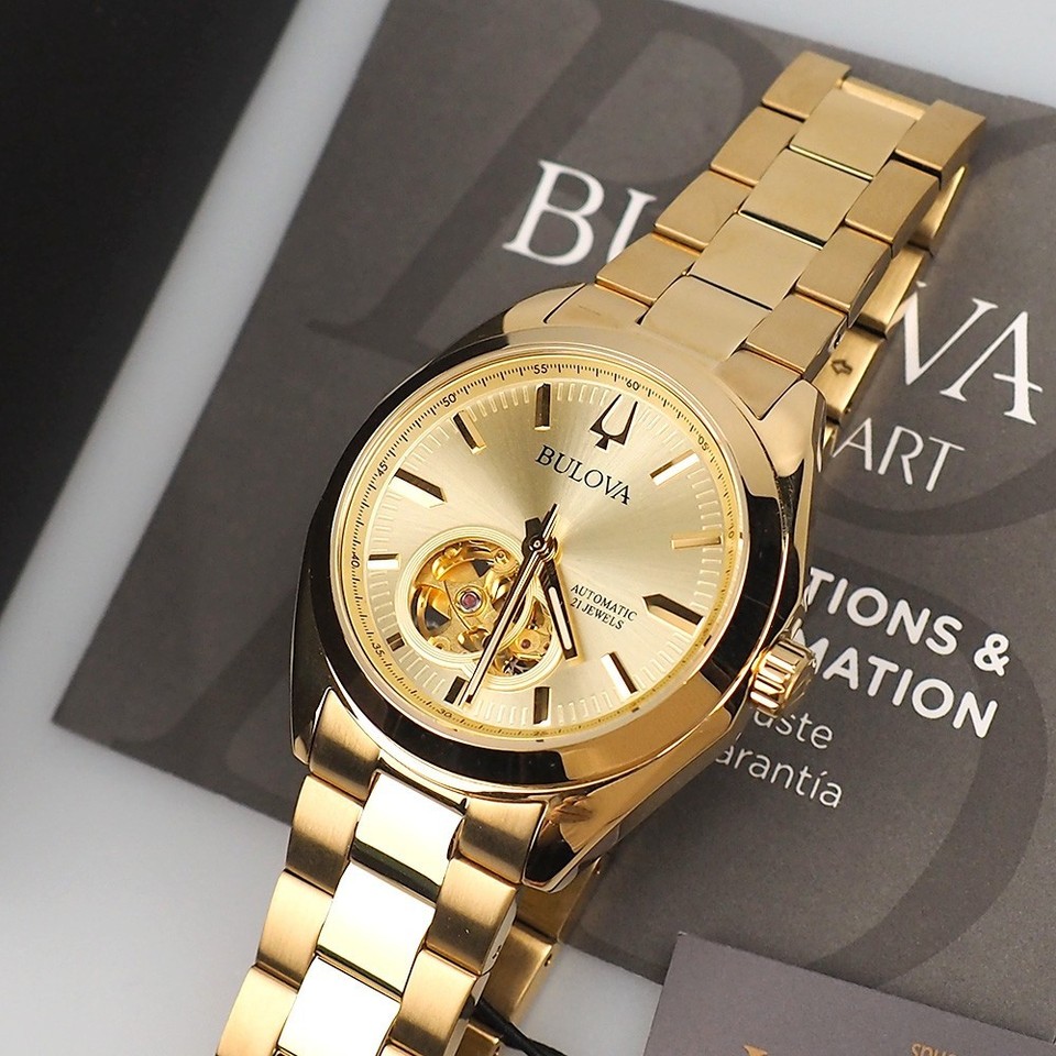 Bulova Classic Surveyor 97A182 Gold Tone Stainless Steel Men's ...
