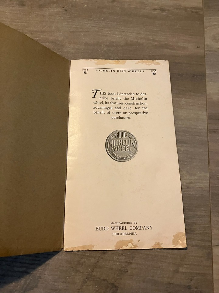 1920s Michelin Bud Automobile Disc Wheel Brochure | eBay