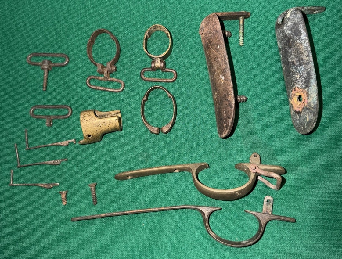 LOT ANTIQUE BRITISH/KYBER ENFIELD MUSKET PARTS BUTT PLATES,BANDS ...