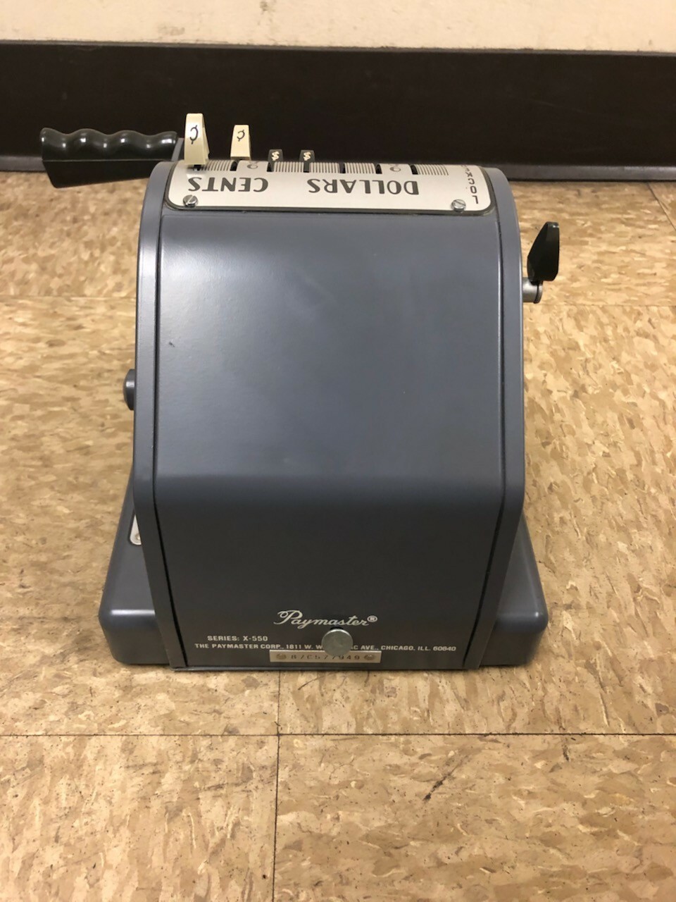 VINTAGE Antique Paymaster Series X-550 Manual Check Writer WITH COVER ...