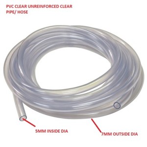 CLEAR FUEL LINE PIPE HOSE 7MM OD X 5MM ID ENGINE LAWNMOWER SCOOTER 20CC ...