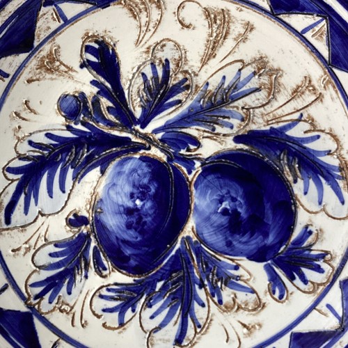 Vintage Ceramic Pottery Decorative Wall Plate, Blue Fruit-design, 11 ...