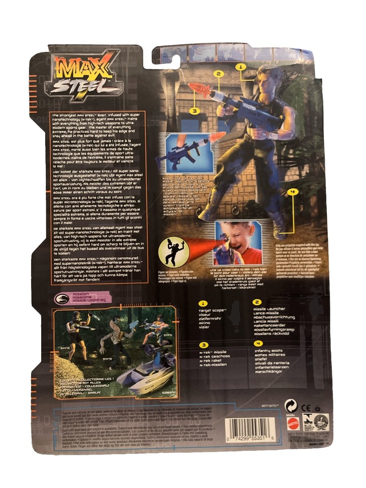 Vintage MAX STEEL N-Tek Ranger 12” Action FIGURE MATTEL 2002 NEW ...
