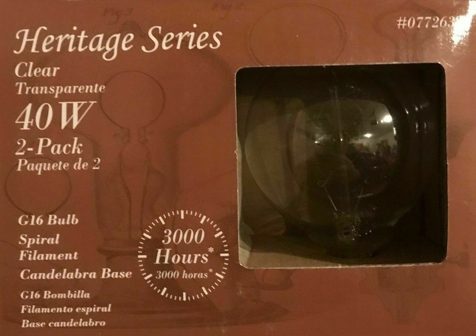 Litex Vintage 40-Watt Clear Dimmable G16 Vintage Edison Light Bulb ...