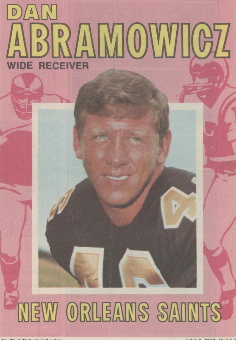 1971 Topps Football Pin-Ups - Danny Abramowicz #22 for sale online | eBay