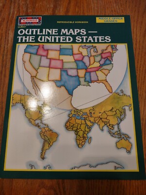 Outline Maps The United States Reproducible Book Middle/Upper Grades | eBay