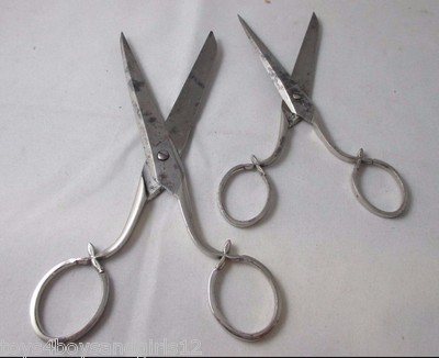 Set of 2 Produx Sheffield SCISSORS in Blue Leather SHEATH ; ANTIQUE ...