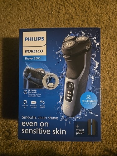 Philips Norelco 3600 Rechargeable Wet & Dry Electric Shaver Trimmer ...