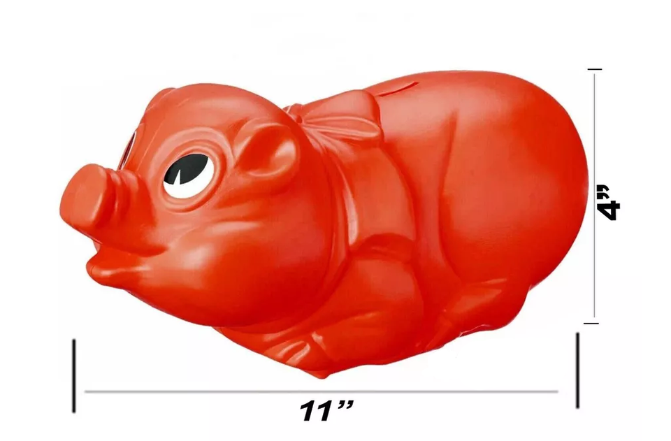 (Pack of 4) 11" Plastic Piggy Banks Saving Money Fun Pigs, Red Green ...