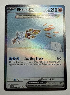 Pokémon TCG Eiscue EX Obsidian Flames 222/197 Special Illustration Rare ...