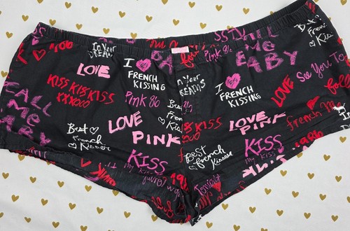 Victorias secret pink Y2K French Kiss rare boxers sleep shorts medium ...