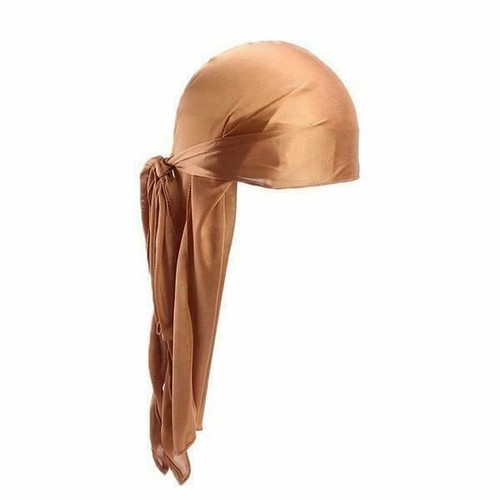 Premium Silky Satin Durag Men's Cap Hat Doo Rag Biker Smooth Head Wrap ...
