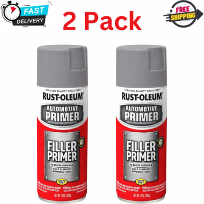 Rust Oleum Filler & Sandable Primer 12 oz Gray Automotive 2 in 1 Stops ...