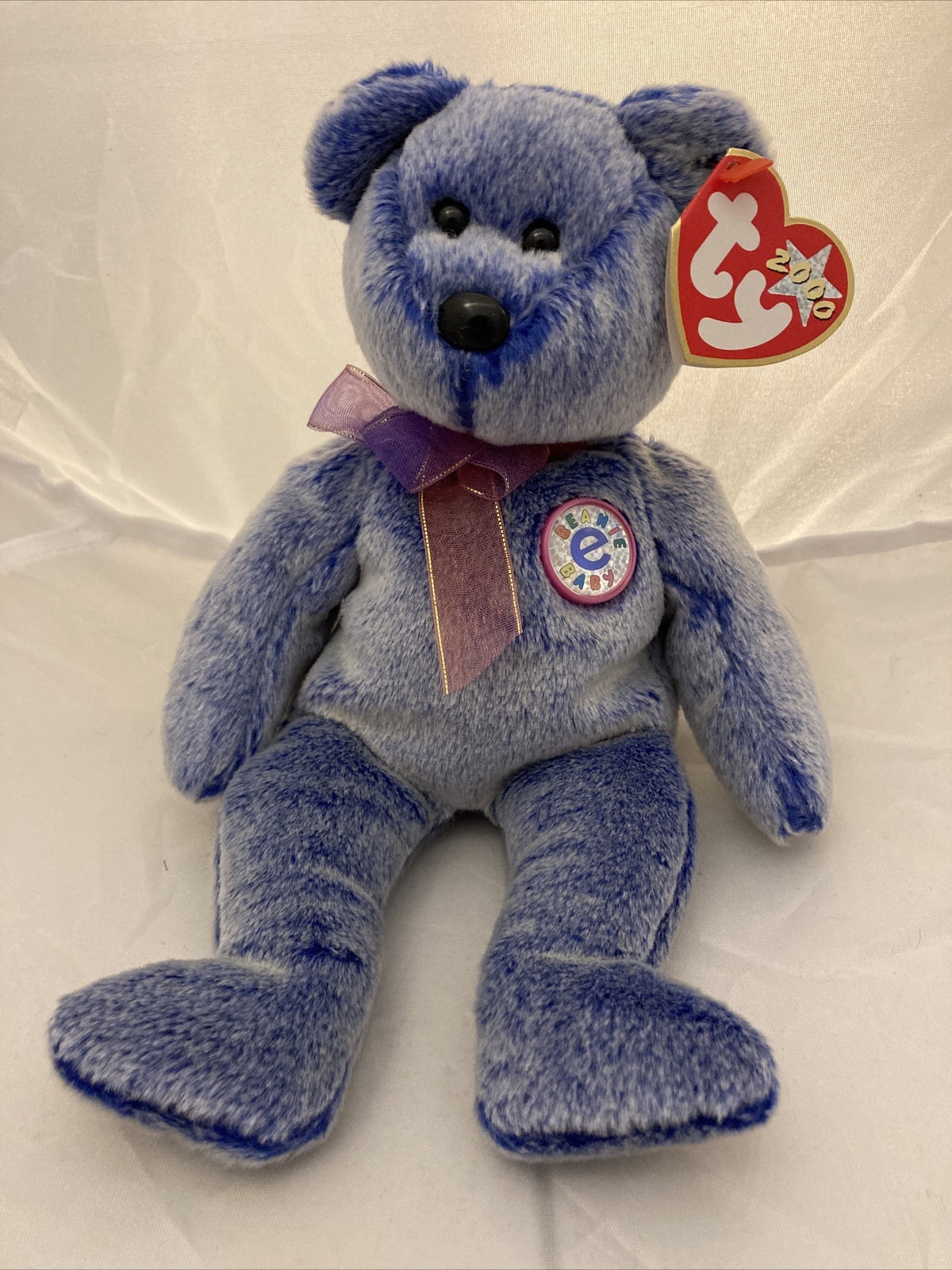 RARE VINTAGE TY Beanie Baby "Periwinkle The Bear" 2000 Retired/ERRORS ...