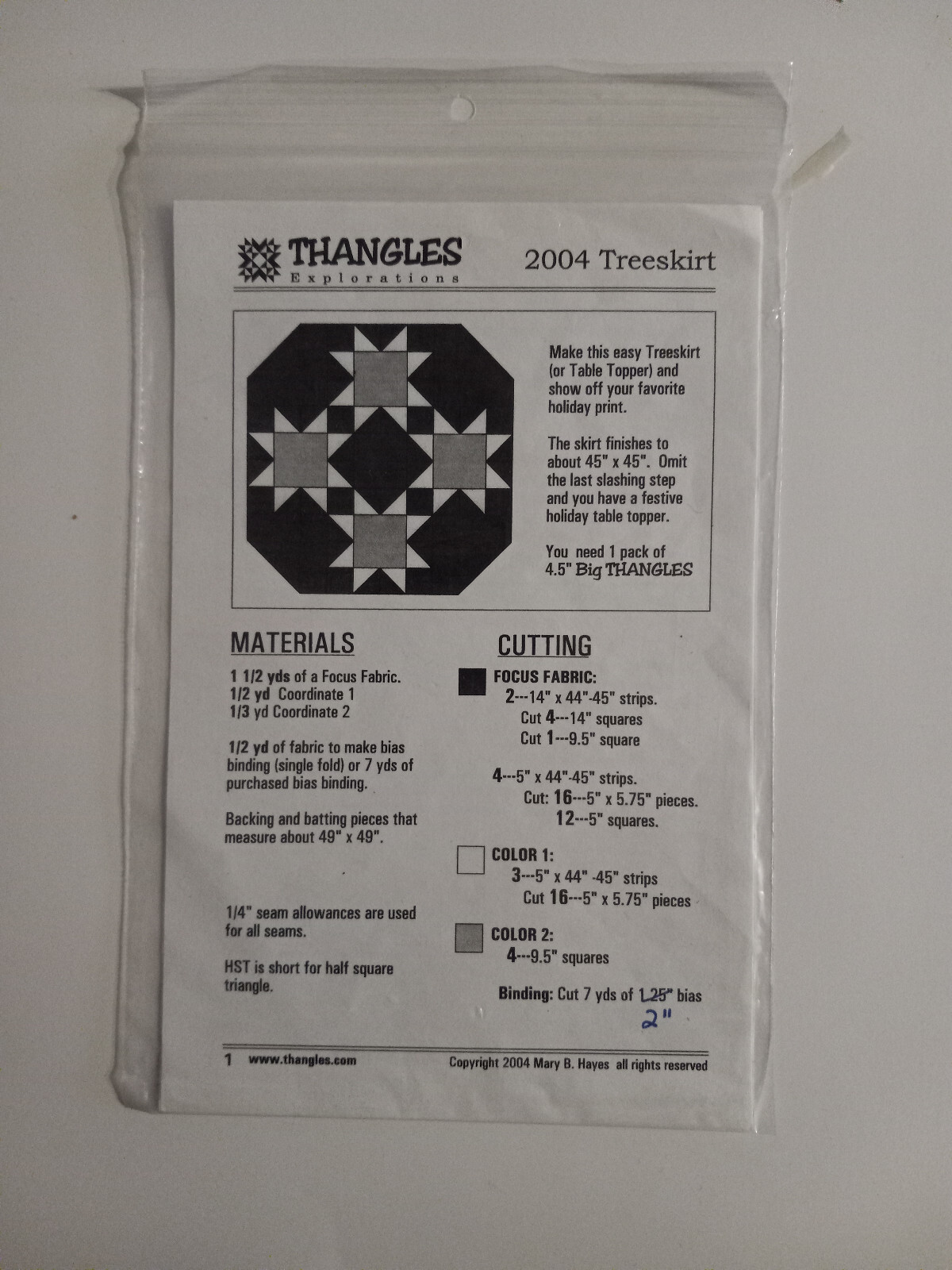 Thangles Pattern Buck A Block Series 2004 Treeskirt | eBay