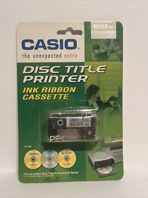 Genuine Casio Disc Title Printer Ink Ribbon Cassette Cartridge Silver ...