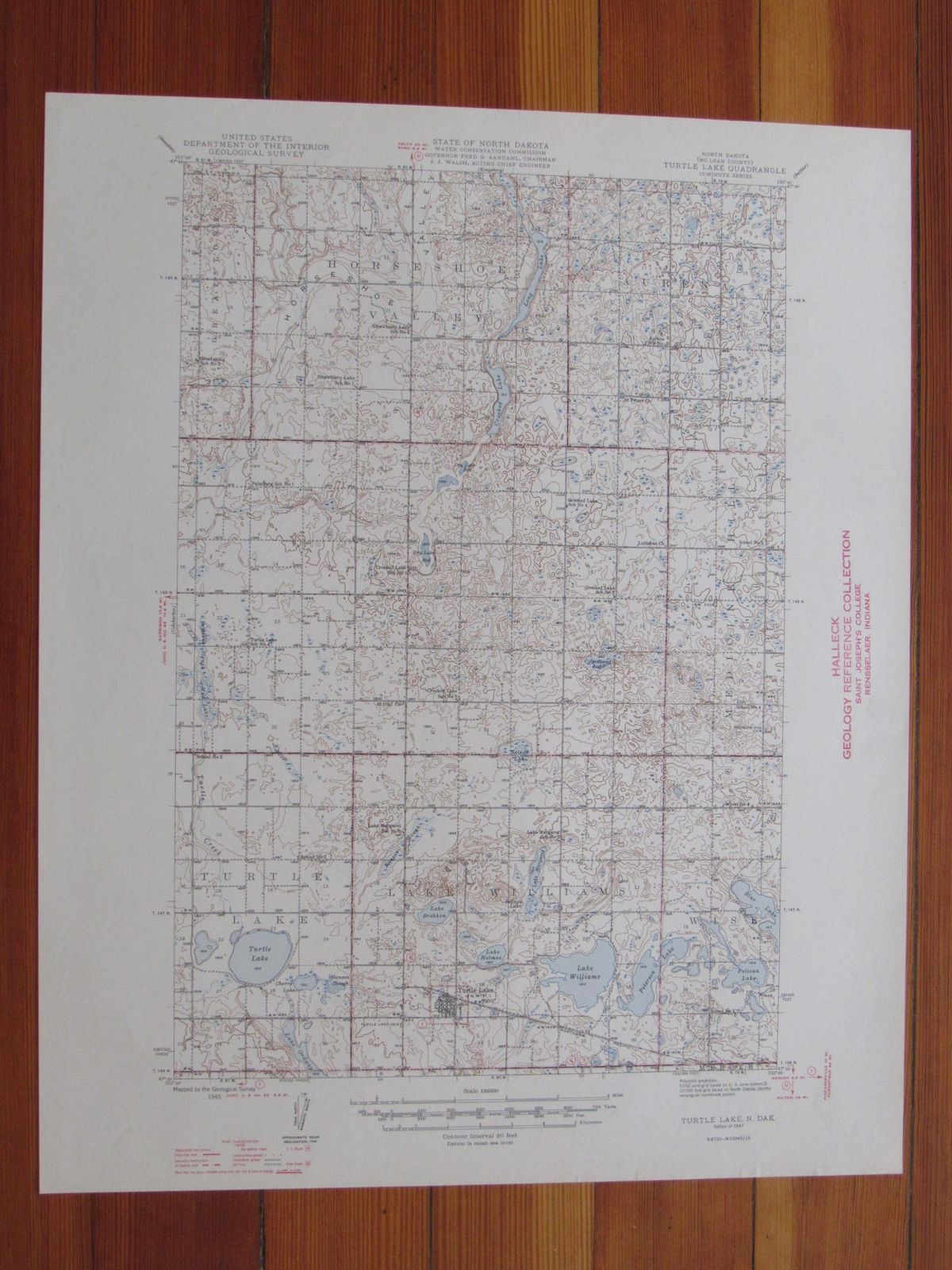 Turtle Lake North Dakota 1947 Original Vintage USGS Topo Map | eBay