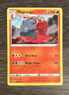 Magcargo Vivid Voltage 028/185 Regular Pokemon TCG NM Uncommon Pack ...