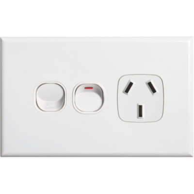 Standard Single Power Point with Extra Switch Socket Powerpoint White ...