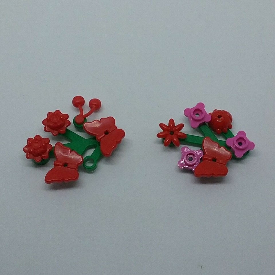 Lego Dk Green Plant Leaves Red Rose Butterfly Ladybug Cherry Bright ...