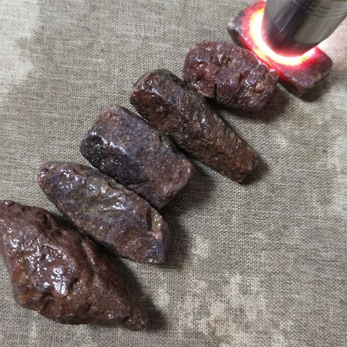 181g 6PS Natural Red Corundum Ruby Crystal Rough Mineral Specimen C31 ...