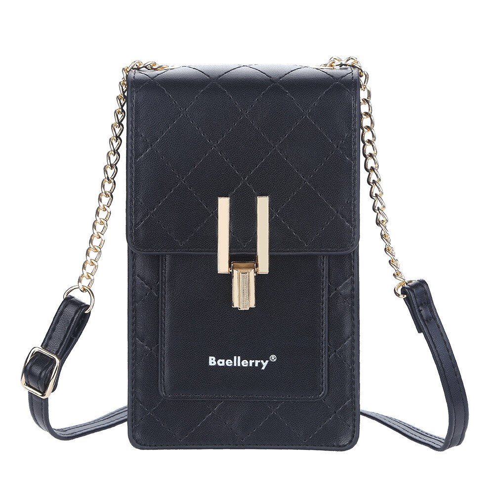 Baellerry Pu Leather Mobile Phone Bag For Women Lock Buckle Crossbody ...