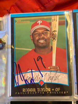 REGGIE TAYLOR AUTOGRAPHED SIGNED 2001 BOWMAN CARD PHILLIES COA | eBay