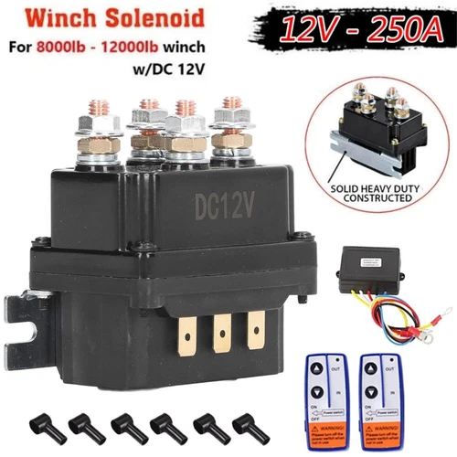 12V 250A Contactor Winch Control Solenoid Relay Winch Wireless Remote Kit US | eBay