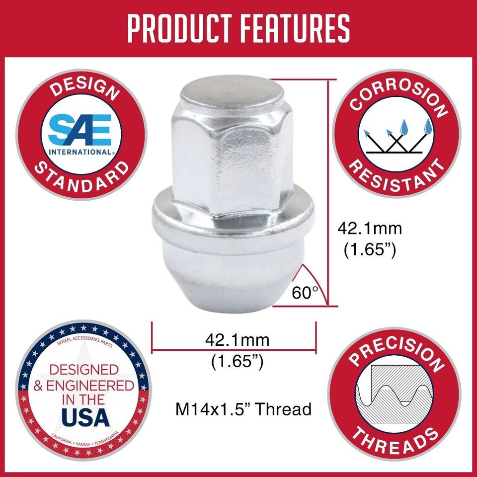 2015-2023 Ford F-150 One-Piece Chrome OEM Factory Style Replacement Lug ...