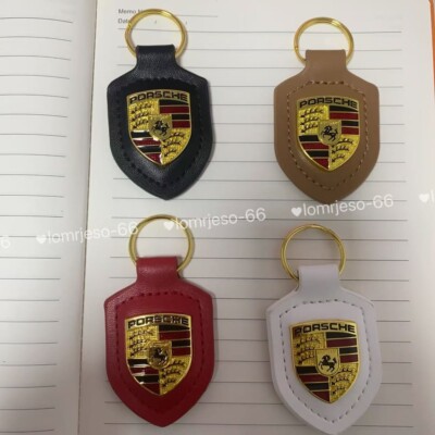Car Keychain Shield Keychain Crest Leather Keychain for Porsche | eBay