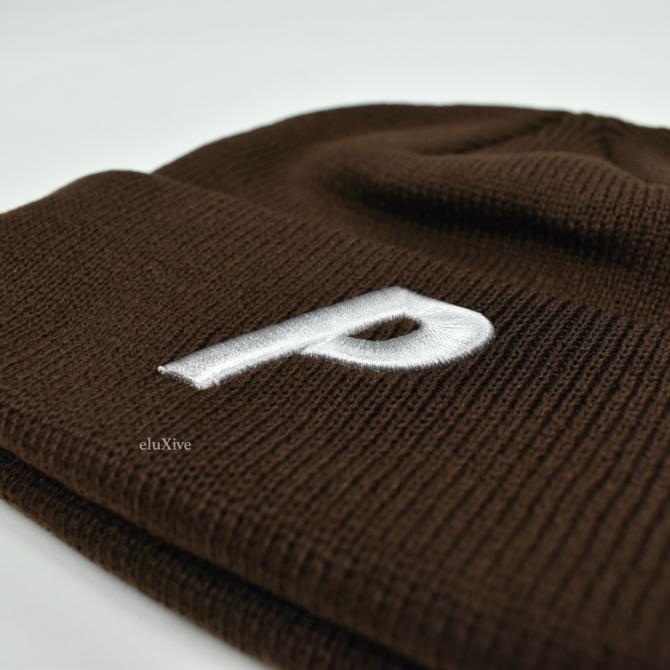 NWT Palace 3D P-Logo Beanie Brown Arcylic Rib Knit Hat Men's DS SS22 ...