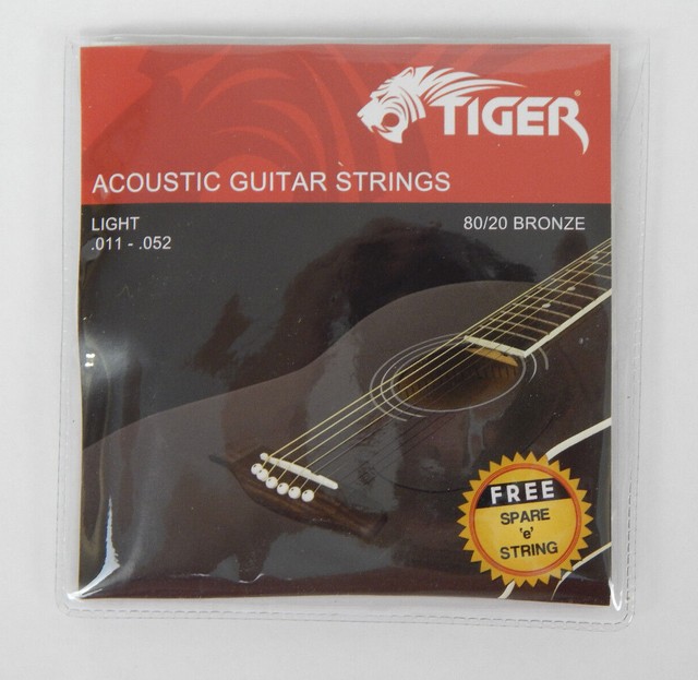Tiger Akustische Gitarre Saiten - Super Light (.052) - Stahl für ...