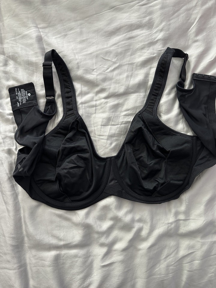 Breezies Signature Shine Unlined Underwire Support Bra 46C Black NWOT ...