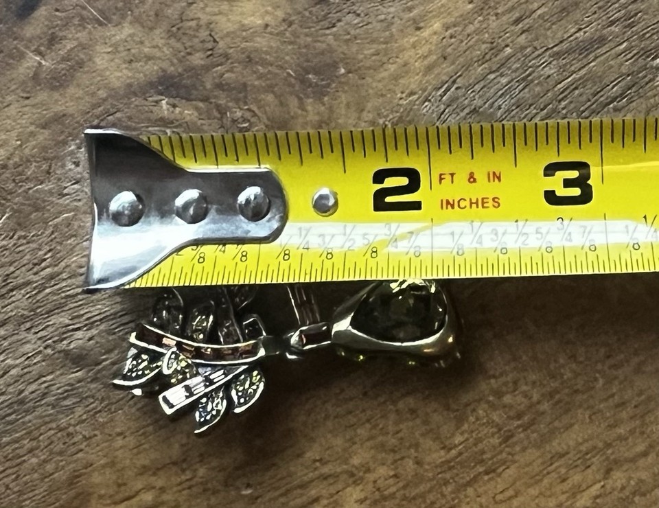 Heidi Daus Partridge In A Pear Tree Earrings 2” Drop Clips Green ...