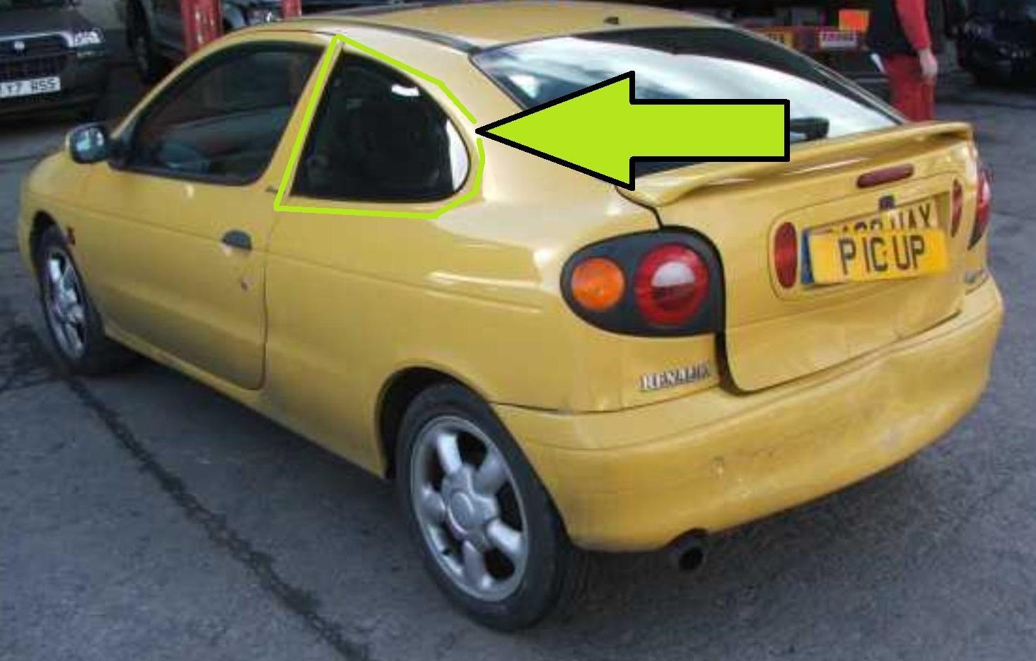 Renault Megane Mk1 Coupe 95-99 N/S Passenger Rear Quarter Glass Window ...