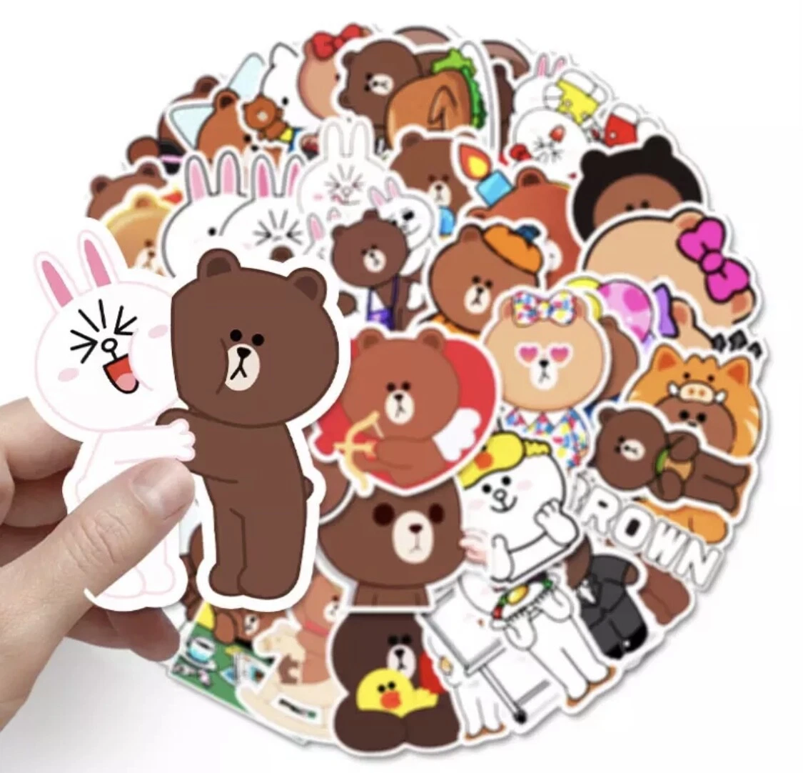 Line Stickers Brown