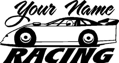 Late Model outlaw stock car vinyl decal window sticker your name ...
