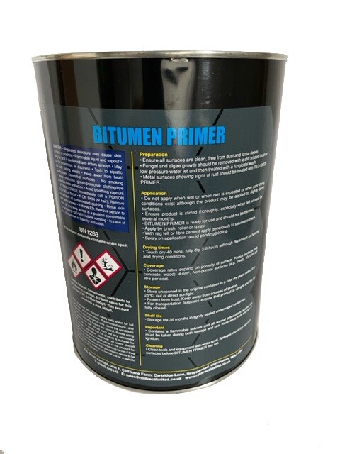 Black Bitumen Primer and Sealer cold applied for porous surfaces 5L Njl ...