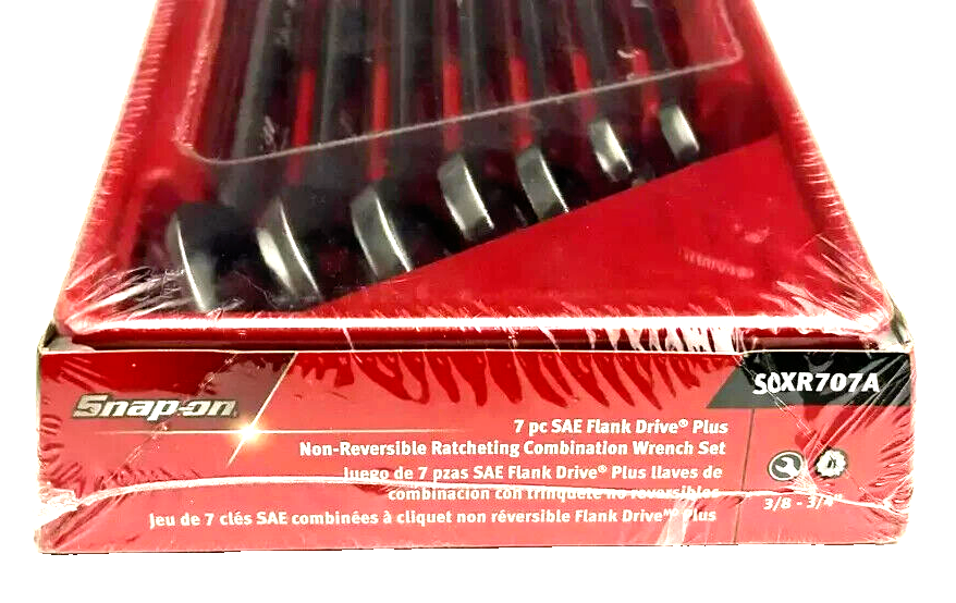 New Snap-on™ 7pc SAE 0° Non-Reversing Ratcheting Combo Wrench Set SOXR707A | eBay