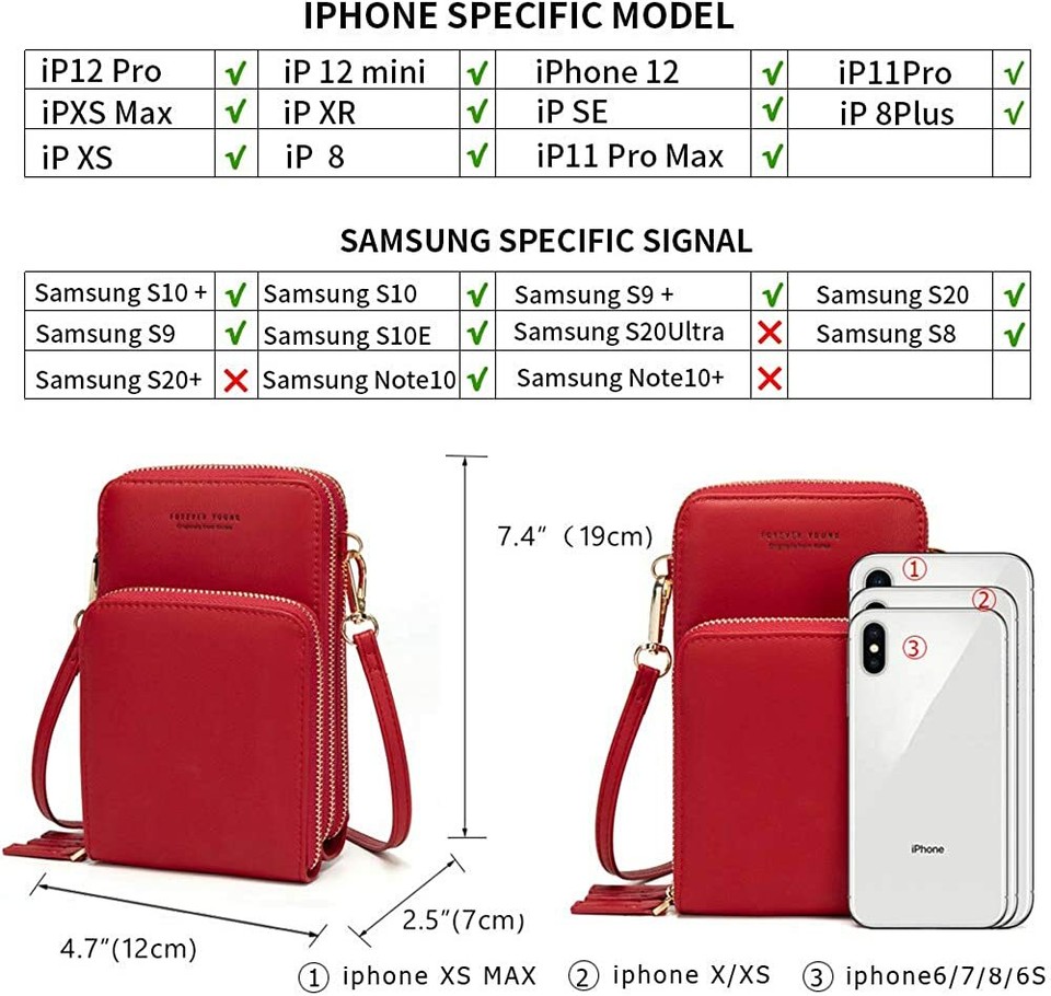 Womens Small Crossbody Bag Cellphone Shoulder Purse Wallet Case Card ...