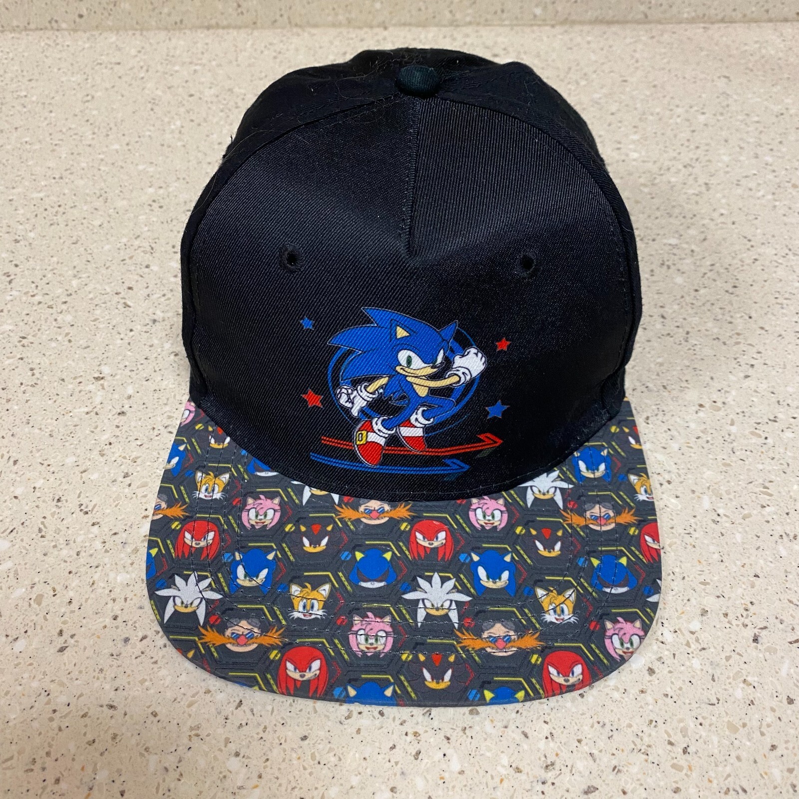 SEGA Sonic The Hedgehog Snapback Hat Cap Adjustable Black/Blue NM | eBay