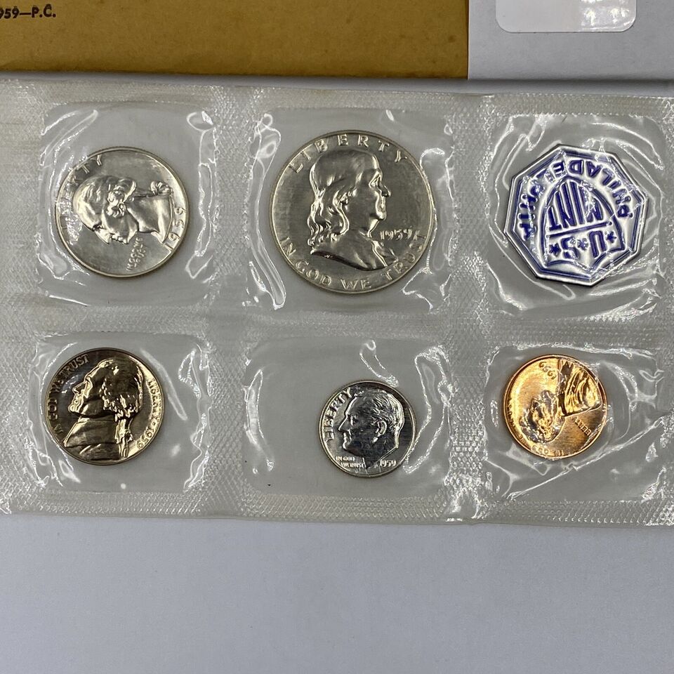 1959 Proof Set US Mint 90% Silver Coin Lot Original Envelope | eBay