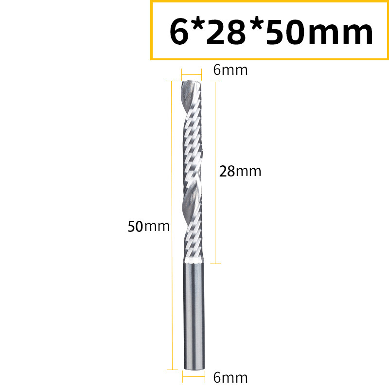 Carbide 6mm Shank Single Flute Spiral Router Bit End Mill CNC Cutter ...