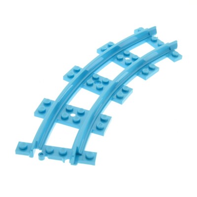 1x Lego Railway Track 19x12x1 Light Azure Blue Narrow Curve Train ...