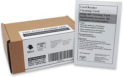 Credit Card Cleaning Cards, Dual Side Card Reader Cleaner, POS Terminal ...