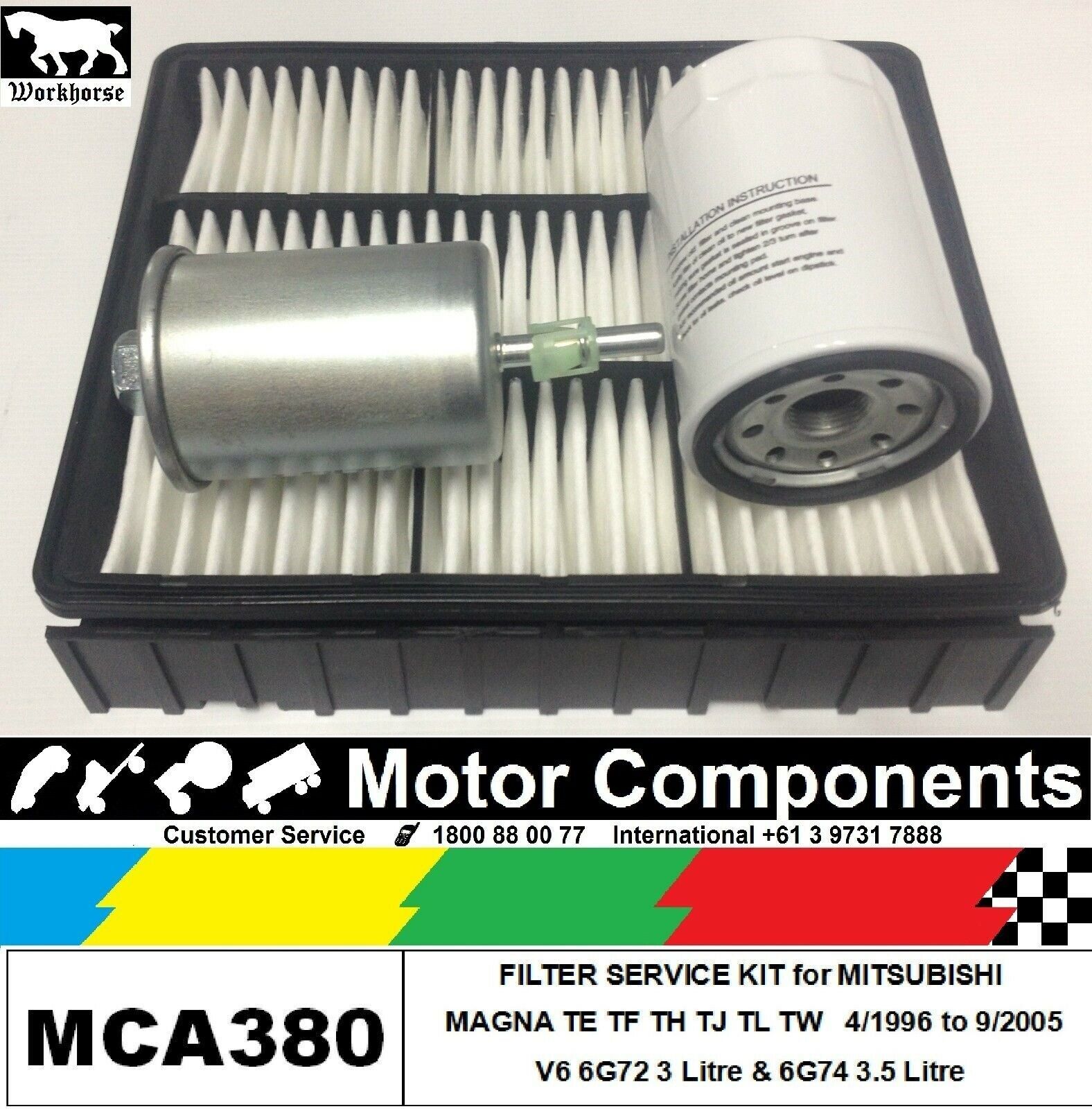 FILTER KIT Air Oil Fuel MITSUBISHI MAGNA TE TF TH TJ TL TW V6 6G72 3L ...