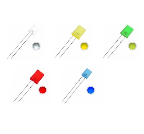 20PCS 2X5X7mm 2Pin Square Red/ White/Blue/Green Light LED Light ...