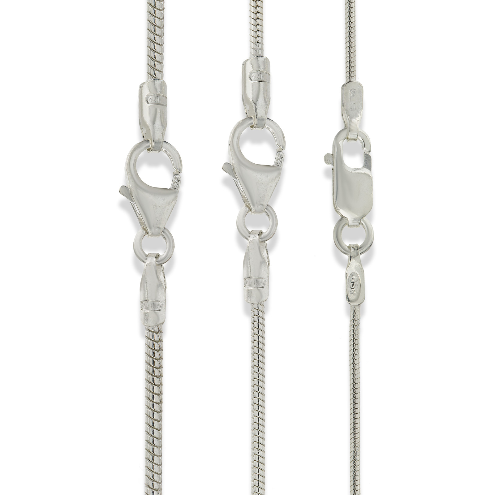 STERLING SILVER 16" 18" 20" ROUND SNAKE LIZARD CHAIN CHOKER PENDANT ...